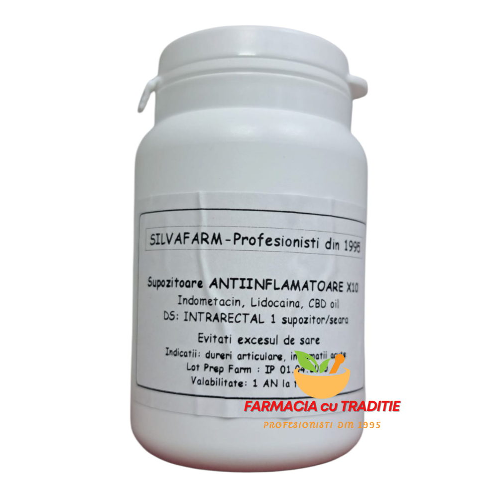 SUPOZITOARE ANTIINFLAMATOARE,ANALGEZICE cu Indometacin,Lidocaina si CBD ...